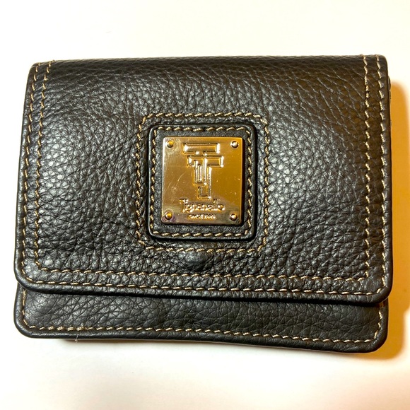 Tignanello | Bags | Tignanello Black Leather Mini Double Snapped Wallet ...